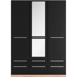 Kleiderschrank Priess, B:140cm H:193cm T:54cm, braun, Holzwerkstoff, Schlafzimmer, Schr&auml;nke, "Schrank Garderobe W&auml;scheschrank Barcelona in 5