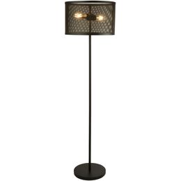 Searchlight Stehlampe "Fishnet 2LT Floor Lamp", 2, &Oslash; 40cm H: 145cm, 1 Stk., schwarz, Wohnzimmer, Leuchten
