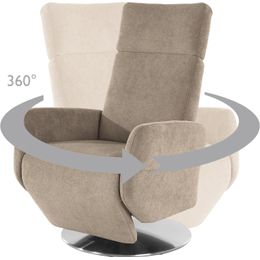 Sit & More TV-Sessel SIT & MORE, B:71cm H:110cm T:82cm, beige, Struktur impr&auml;gniert (100% Polyester);Luxus-Microfaser ALTARA NUBUCK (100% Polyester);Struktur