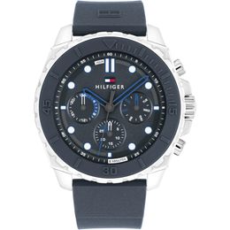 Tommy Hilfiger Herren Multifunktionsuhr "MORGAN", blau, Armbanduhren, Quarzuhr, Armbanduhr, Herrenuhr, Silikonarmband, analog
