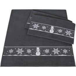 Handtuch Set Dyckhoff, grau, Frottier, Obermaterial: 100% Baumwolle, Handtuch-Sets, "Schneemann", Made in Germany (2 Handt&uuml;cher, 1 Duschtuch)