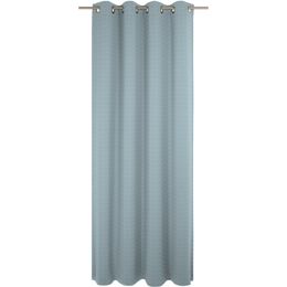 Vorhang WIRTH, B:132cm H:215cm, blau, Baumwolle, Polyester, Wohnzimmer, Gardinen, "Torbole", nach Ma&szlig;