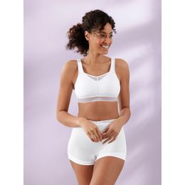 wäschepur WÄSCHEPUR Damen Sport-BH, Gr. 95, weiß, 60% Baumwolle, 30% Polyamid, 10% Elasthan, BHs