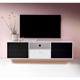 TV-Board, B:161,5cm H:41,6cm T:45cm, wei&szlig;, HAMMEL FURNITURE, MDF, Massivholz, Spanplatte, Sideboards, "Mistral Fernsehschrank, Medienm&ouml;bel, H&auml;ngend",