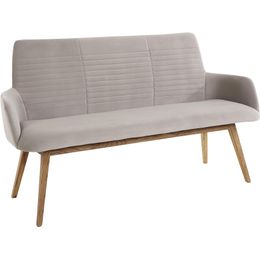 Sitzbank OTTO products, B:160cm H:90cm T:60cm, grau, Holzwerkstoff, Massivholz, Polyester, Esszimmer, Sitzbänke, "Alessja", Breite 160 cm, Bezug aus