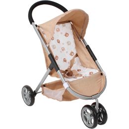 Bayer Chic 2000 CHIC2000 Kinder Puppenbuggy "Speedy", beige, Kunststoff, Metall, Polyester, B:35cm H:59cm T:54cm, Puppenwagen, mit leichtgängigen Doppelrädern