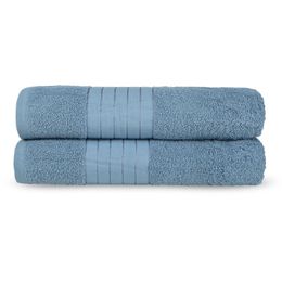 Badetuch Good Morning, B:70cm L:140cm, blau, Frottier, Obermaterial: 100% Baumwolle, Handt&uuml;cher, "Uni Towels", Baumwolle, Walkfrottee, Bord&uuml;re, 500