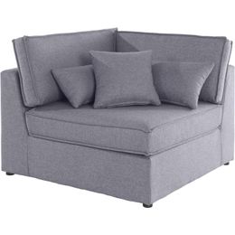 Sofa-Eckelement OTTO HOME, B:99cm H:75cm T:100cm, grau, Baumwollmix (60% Baumwolle/40% Leinen);Struktur fein (100% Polyester);Samtoptik (100%