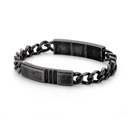 Fynch-Hatton Herren Armband "Schmuck Geschenk Edelstahl Armkette Curb Chain", 18,5cm, Edelstahl, braun, Edelstahl, Armbänder