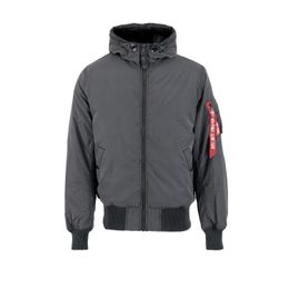 Herren Bomberjacke "MA-1 Hooded Reflective", schwarz, Gr. S, Alpha Industries, Obermaterial: 100% Polyester, Futter: 100% Nylon, Jacken