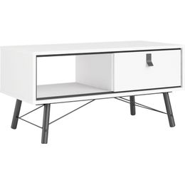 Couchtisch Andas, B:101,8cm H:50cm T:48,2cm, wei&szlig;, Wohnzimmer, Tische, "Ry Beistelltisch, Sofatisch, Kaffeetisch, Wohnzimmertisch", mit 1 Schublade