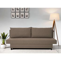 3-Sitzer Home Affaire, B:193cm H:83,5cm T:86cm, beige, 100% Polyester, Sofas, "SAWYER Schlafsofa mit Bettkasten und Wellenunterfederung",