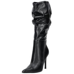 Steve Madden Damen High-Heel-Stiefel "Steve Madden Stiefel Lederimitat", Gr. 40, schwarz, Lederimitat, Schuhe