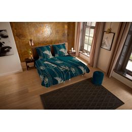 Wendebettw&auml;sche, blau, PURE LUXURY COLLECTION, Microfaser, Obermaterial: 100% Polyester, Bettw&auml;sche, "Malak", Mikrofaser, 135x200, Pflegeleicht,
