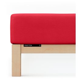 Bettlaken Schlafgut, L:200cm, rot, Frottee, Obermaterial: 75% Baumwolle, 25% Polyester, Bettlaken, "Frottex Spannbettlaken", MADE IN GREEN by OEKO-TEX