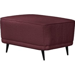Polsterhocker Home Affaire, B:77cm H:46cm T:60cm, rot, 93% Polyester, 6% Acryl, 1% Baumwolle, Hocker, "Ashly", in 3 Bezugsvarianten, Boucl&eacute;,
