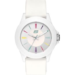 Skechers Damen Quarzuhr "ROSENCRANS", wei&szlig;, Armbanduhren, Armbanduhr, Damenuhr, Silikonarmband, analog, Mineralglas