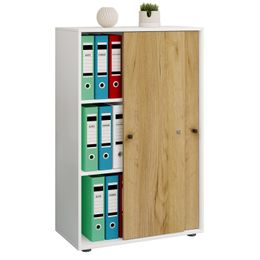 Aktenschrank Vcm, B:70cm H:111cm T:40cm, weiß, Obermaterial: 100% Holz Wood., Büro, Schränke, "Vcm Büroschrank mit 3 Fächern moderner Aktenschrank