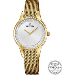 Festina Damen Quarzuhr "Mademoiselle", gold, Armbanduhren, Armbanduhr, Damenuhr, Edelstahlarmband, &Oslash; 30 mm