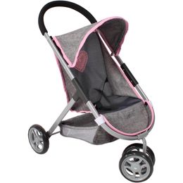 Bayer Chic 2000 CHIC2000 Kinder Puppenbuggy "Speedy"melange grau, navy, Kunststoff, Metall, Polyester, B:35cm H:59cm T:54cm, Puppenwagen, mit leichtg&auml;ngigen