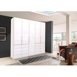 Falttürenschrank Wiemann, B:300cm H:216cm T:58cm, weiß, Schränke, "Loft, Kleiderschrank, Schrank, Wäscheschrank, mit Glasfront", inkl. gepämpften