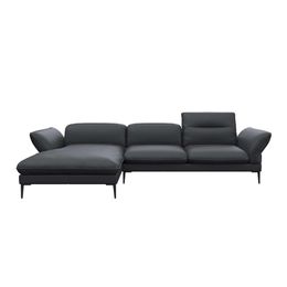 Ecksofa FLEXLUX, B:307cm H:88cm T:182cm, schwarz, Wohnzimmer, Sofas, "Salino, Funktionssofa mit Recamiere, Relaxsofa, Ecksofa", Sofa mit Arm- und