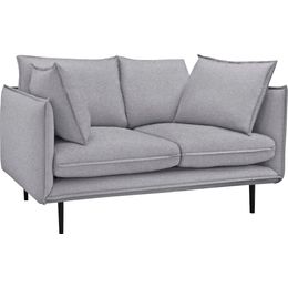 2-Sitzer Home Affaire, B:155cm H:88cm T:103cm, grau, Struktur fein (100% Polyester);Filzoptik (100% Polester), Sofas, "Somba", mit dickem Keder und