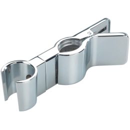Brausehalter Wenko, B:11cm T:3cm, silber, Edelstahl, Metall, Duschkopfhalterungen, "Duschkopfhalter Metall Chrom", Universal-Handbrausehalterung zum