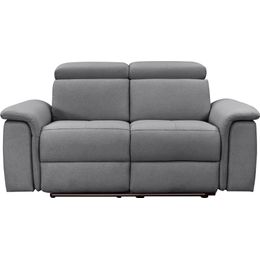 2-Sitzer Home Affaire, B:172cm H:98cm T:142cm, grau, Webstoff (95% Polyester 5%Nylon), Sofas, "Pareli 172cm, manuelle u. elektr. Relaxfunktion", USB,