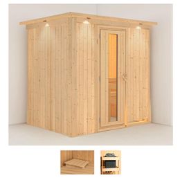 Karibu Sauna "Bedine", ohne Ofen, (ohne Ofen), beige, Saunen, ohne Ofen