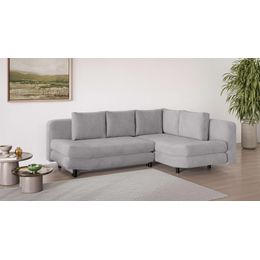 Ecksofa Home Affaire, B:234cm H:85cm T:179cm, grau, 100% Polyester, Wohnzimmer, Sofas, "LENNARA Schlafsofa mit Bettkasten, Maße B/T/H: 234/179/85