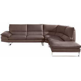 Ecksofa Calia italia, B:297cm H:87cm T:97cm, braun, NaturLeder Sorrento;Leder Bull, Wohnzimmer, Sofas, "Dave, italienisches Designsofa mit