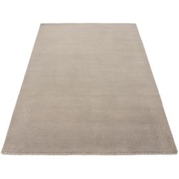 Wollteppich CarpetFine, B:60cm H:14mm L:90cm, grau, Wolle, Wohnzimmer, Teppiche, "Gabbeh Lola Uni", mit nat&uuml;rlichem Pflanzenmaterial von Hand gewebt,