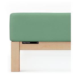 Bettlaken Schlafgut, L:200cm, gr&uuml;n, Frottee, Obermaterial: 75% Baumwolle, 25% Polyester, Bettlaken, "Frottex Spannbettlaken", MADE IN GREEN by