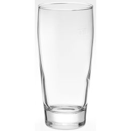 Van Well Bierglas "Willybecher", Ø 6cm x 13,5cm, 200ml, 12 Stk., transparent, Trinkgefäße, 0,2 L, geeicht, spülmaschinenfest, Gastronomiequalität,