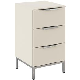 Nachtkommode Rauch, B:40cm H:72cm T:42cm, beige, Holzwerkstoff, Sideboards, "Nachttisch Nachtschrank Nachtkonsole FLIPP", mit 3 Schubladen und