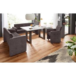 Polsterbank, B:182cm H:82cm T:68cm, braun, exxpo - SOFA FASHION, Microfaser (Zusammensetzung: 100% Polyester);Lederfaserstoff (Grundgewebe 41%