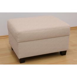 Hocker DOMO collection, B:70cm H:42cm T:55cm, beige, Mosel Struktur (100% Polyester);Kunstleder SOFTLUX;Microfaser-PRIMABELLE (100%