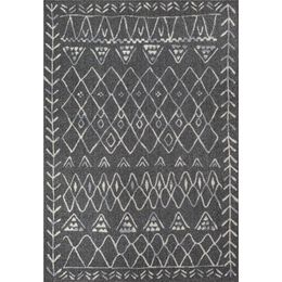 Teppich Sanat, B:160cm H:10mm L:230cmdunkelgrau, Kunstfaser, Wohnzimmer, Teppiche, "Boho 8200 , auch als L&auml;ufer und in Rund", Kurzflor, robust, Boho,