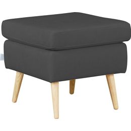 Hocker Home Affaire, B:58cm H:49cm T:58cm, grau, Samtcord (92% Polyester 8% Polyamid);Struktur (100% Polyester);Struktur Hahnentritt (100%