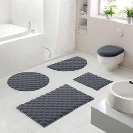 Badematte OTTO HOME, H:20mm, grau, Polyester, Badematten, "Naala, Badvorleger, Badezimmer Teppich, sehr weich", Karo-Muster, auch als 2-teiliges Set