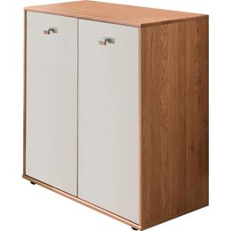 Hochkommode Wiemann, B:80cm H:86cm T:43cm, braun, Floatglas, Holz teilmassiv, Sideboards, "Kiruna", vormontiert