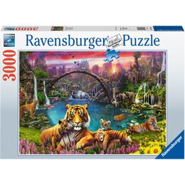 Ravensburger Kinder Puzzle "Tiger in paradiesischer Lagune", bunt, Pappe, B:120cm H:80cm, Puzzles, Made in Germany