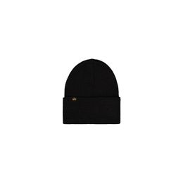 Skim&uuml;tze "Rubber Logo Beanie"schwarz, Alpha Industries, Obermaterial: 60% Polyester, 40% Polyacryl, M&uuml;tzen