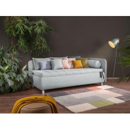 Schlafsofa Alina, B:207cm H:80cm T:102,5cm, grau, Struktur TMD (100% Polyester), Jugendzimmer, Sofas, "Kiana", Liegefl&auml;che 90/200 cm oder 100/200 cm,