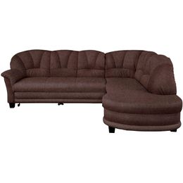 Ecksofa Home Affaire, B:231cm H:86cm T:81cm, braun, MELROSE/Struktur (100% Polyester);Microfaser PRIMABELLE (100% Polyester);MELROSE (100%