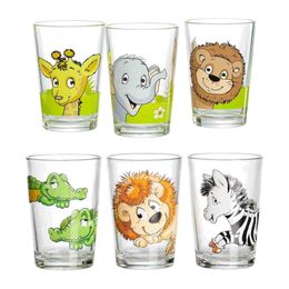 Ritzenhoff & Breker Kinderbecher "Kindergläser Dschungeltiere Happy Zoo 205 ml 6er Set bunt", bunt, RITZENHOFF & BREKER, Trinkgefäße