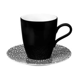 Seltmann Weiden Becher "Life Fashion", &Oslash; 9cm x 10,3cm, 400ml, 1 Stk., schwarz, Trinkgef&auml;&szlig;e, Becher mit Henkel 0,40 l