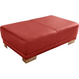Polsterhocker 3C CANDY, B:130cm H:45cm T:80cm, rot, Hocker, "Menorca", Bezug Dickleder, passend zum Ecksofa