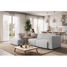 Ecksofa OTTO HOME, B:295cm H:70cm T:162cm, grau, Struktur fein (100% Polyester);Samtoptik (100% Polyester);Samtcord (92% Polyester, 8% Polyamid),